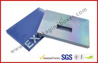 China Silver Envelope Card Board Packaging Boxes , Clear Plastic Sleeve Screen Protector Packaging for sale