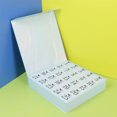 중국 블루 25 깜짝 카운트다운 달력 선물 상자 생일 발렌타인 크리스마스 선물 상자 주문 판매용