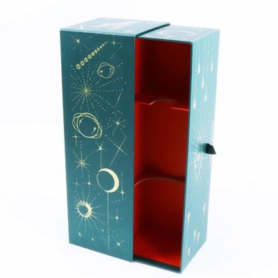 China High-grade hot stamping printing drawer type red wine packaging gift box holiday gift gift box customization for sale
