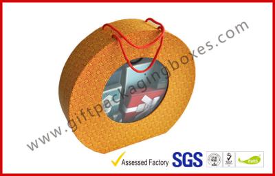 Cina Contenitori di regalo di lusso della finestra trasparente di carta rotonda con materiale da imballaggio dorato in vendita