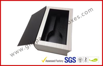China Hot Stampig Emboss Paper Wine Packaging Boxes With Bible Book Shape for sale
