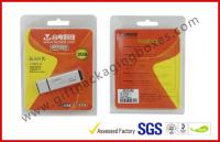 China Folded Cable Transparent Plastic Clamshell Packaging For USB With Paper Insert for sale