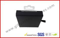 China Foldable Hanger Electronics Packaging , Customized Matt Black Drawer Box for sale