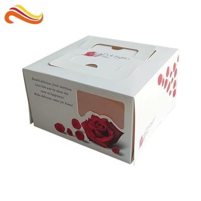 China Fancy Printed Cardboard Cheese Cake Gift Boxes With PVC Plastic Window for sale