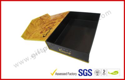 China Yellow Square Cigar Gift Box CMYK Printing Paper with Embossing Logo for sale