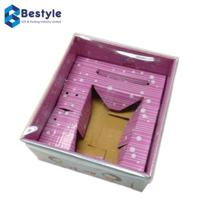 China Transparent Lid Corrugated Paper Packaging Box Glossy Lamination for sale
