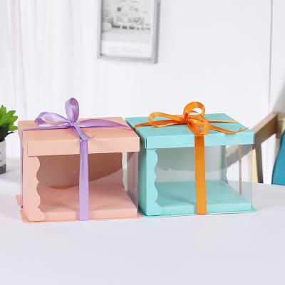 China Recycled Birthday Cake Gift Packaging Boxes With Transparent Window for sale