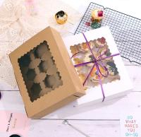 China Customized Recycled Cake Packaging box with clear window for sale