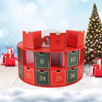 China Christmas Round Chocolate Paper Gift Box 157 Gsm With Dividers Matt Lamination for sale