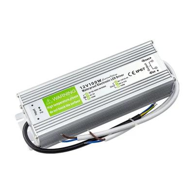 China 100W 8.3A Waterproof LED Power Supply White Color IP67 For LED Modules Strip Light for sale