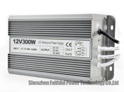 China IP67 300W Waterproof LED Power Supply 12 Volt DC 25A Rainproof LED Strip Driver for sale