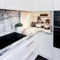 China E1 Grade White Lacquer Kitchen Cabinet American Shaker Style 18mm Plywood for sale