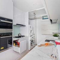 China White Gloss Lacquer Kitchen Cabinets Set Handless Design Small Kitchenette 580mm Base Unit for sale