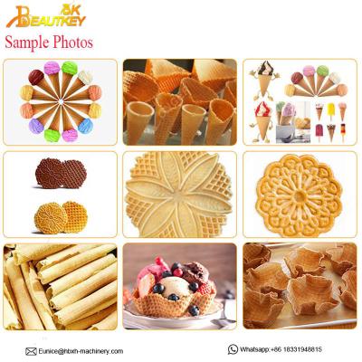 China Automatic Ice Cream Waffle Maker Sugar Wafer Cones Baking Making Machine for sale