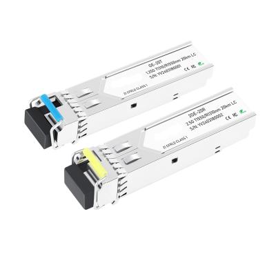 China 1.25Gbps Tx1310/Rx1550nm 20km SFP Bi-Directional Transceiver for sale