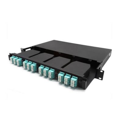 China 19 inch 1U 72 Ports 96 Ports Rack Mounted Ultra HD MPO Fiber Patch Panel for sale