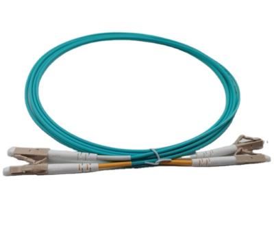 China LC-LC Fiber Optic Patch Cord MM 50/125 LC Duplex DOBLE   OM3 Aqua  3M for sale