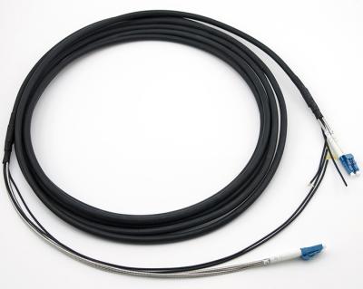 China Black Color 2 Core Singlemode Duplex LSZH GYFJH Outdoor PDLC-DLC Fiber Optic Patch Cord Branch with armor for sale