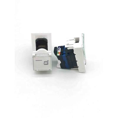 China French Type UTP Cat6 Toolless Keystone Jack legrand style RJ45 faceplate single port 45*22.5mm for sale