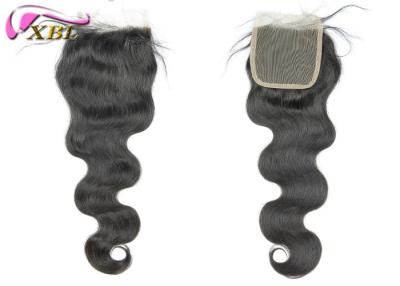 China Sewed By Hand Body Wave Peruvian Virgin Hair Free Part Closure With Baby Hair for sale