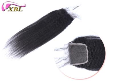China Kinky Straight Brazilian remy lace closure With Baby Hair No Tangle Black for sale