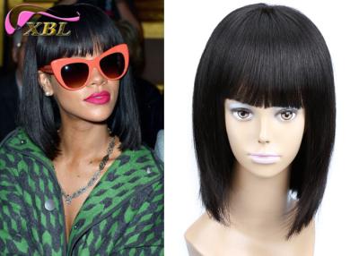 China Real Looking Human Hair Lace Front Bob Wigs With Clips Inside , Sew By Hand for sale