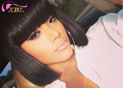 China Short Straight Natural Human Hair Lace Front Wigs With Elastic Can Adjustment for sale