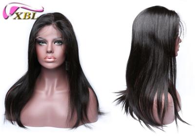 China Cambodian Straight Natural Human Hair Lace Front Wigs Medium Size With Baby Hair for sale