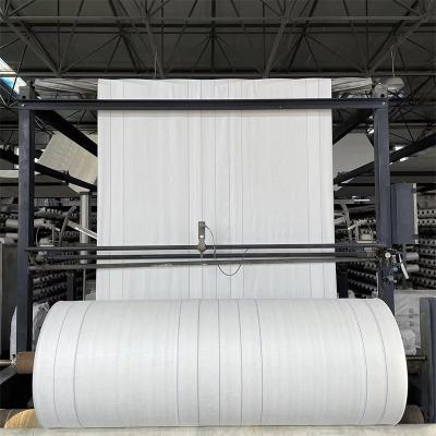 China Transparent White PP Woven Bag Roll Material Reinforced Cloth For FIBC Bulk Bag Fabric for sale