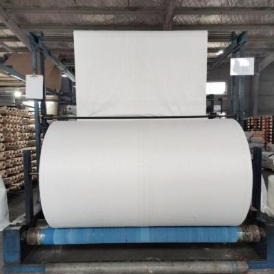 China Durable White PP Woven Cloth Roll Material Strong Transparent Fabric For FIBC Bag Making for sale