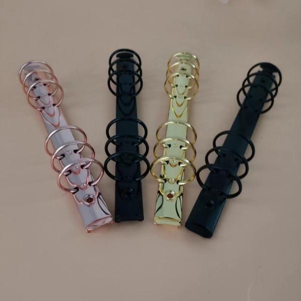 Quality 216mm 6 Ring Gold Metal Binder Custom A4 Size A5 A6 Hardware Metal 6 Ring Binder Mechanism Gold for Folder for sale
