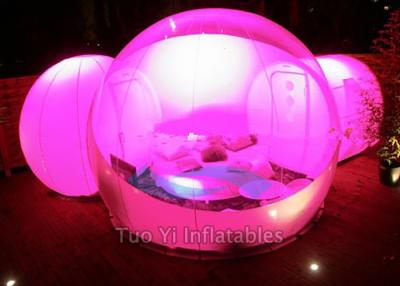 China Romatic Outdoor Bubble Tent Night Lighting Transparent Camping Tent With One Room One Tunnel for sale