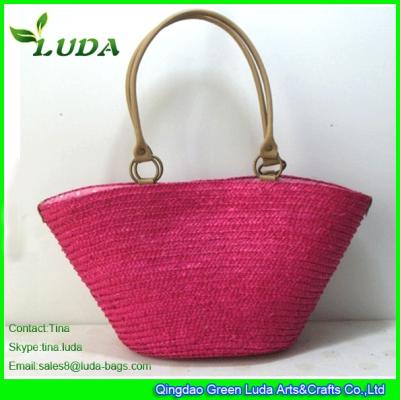 Cina LUDA Plain Wheat Straw Beach Bags in vendita