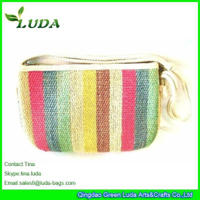 China LUDA Colorful Straw Handbags Summer Paper Straw  Bags Clutch for sale