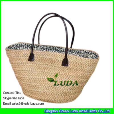 China LUDA natural straw bags cornhusk straw monogrammed beach bags for sale