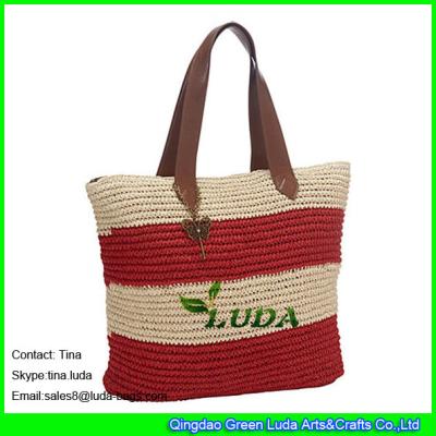 Cina LUDA handmade handbag crochet paper straw beach bag handbag wholesale in vendita