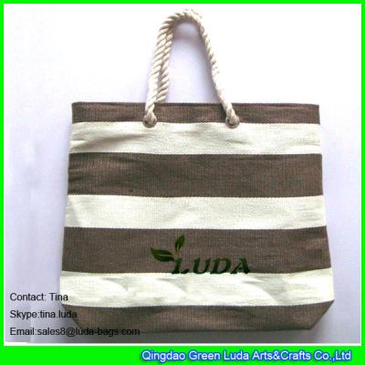 Cina LUDA extra large straw beach bags brown striped paper straw bags in vendita
