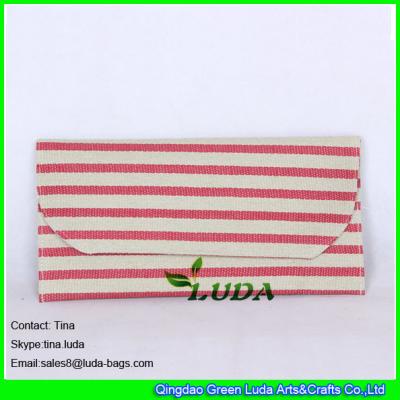 China LUDA Striped lady cheap purses fashion evening paper straw clutches for sale