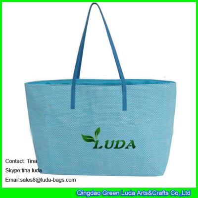Cina LUDA  blue cheap handbags online paper straw beach bags and totes in vendita