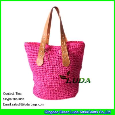 Cina LUDA Women Handbags Summer Beach Large Tote Bag Crohet Paper Straw Bags in vendita