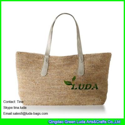 China LUDA silver leather handbags women crochet beach straw raffia bags en venta