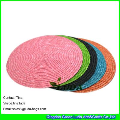 中国 LUDA personalized placemats wheat straw woven round placemats 販売のため