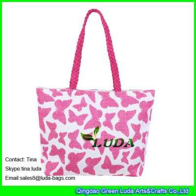 Cina LUDA straw purses butterfly straw purses women paper straw beach bags in vendita