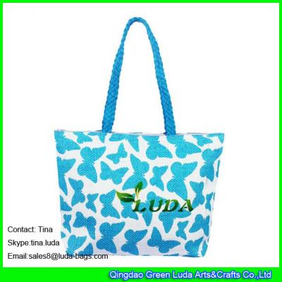 Cina LUDA best beach bags women top zipper straw beach handbag  totes in vendita