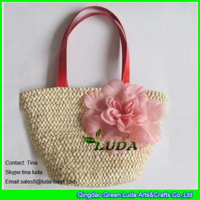 Cina LUDA eco bags wholesale straw handbags handmade cornhusk straw bags for summer in vendita