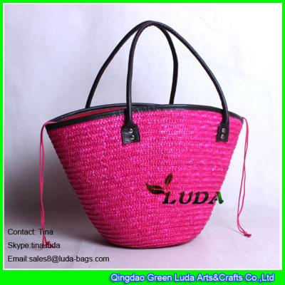 中国 LUDA cute girls handbags handmade tote bag wheat straw bags for beach 販売のため