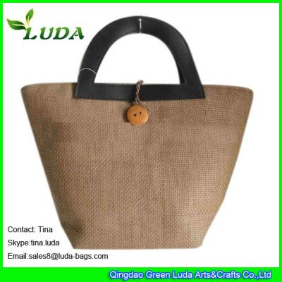 中国 LUDA small straw hobo beach handbag paper straw bags with wooden beads 販売のため