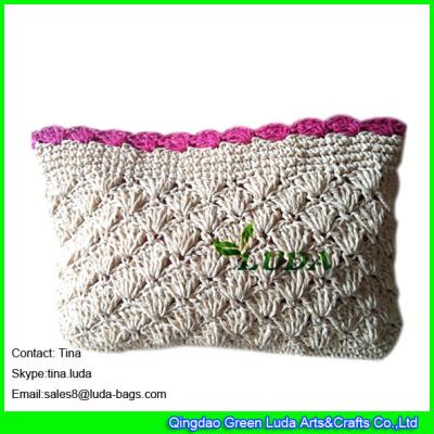China LUDA cheap designer handbags handmade straw clutch purse handbags for sale