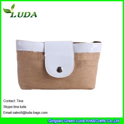 China LUDA italian leather handbags fashion paper straw handbags with leather lid for sale