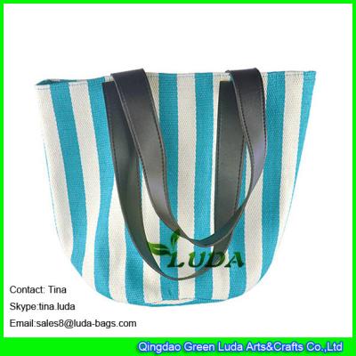 China LUDA cheap beach totes striped paper straw handbags for sale